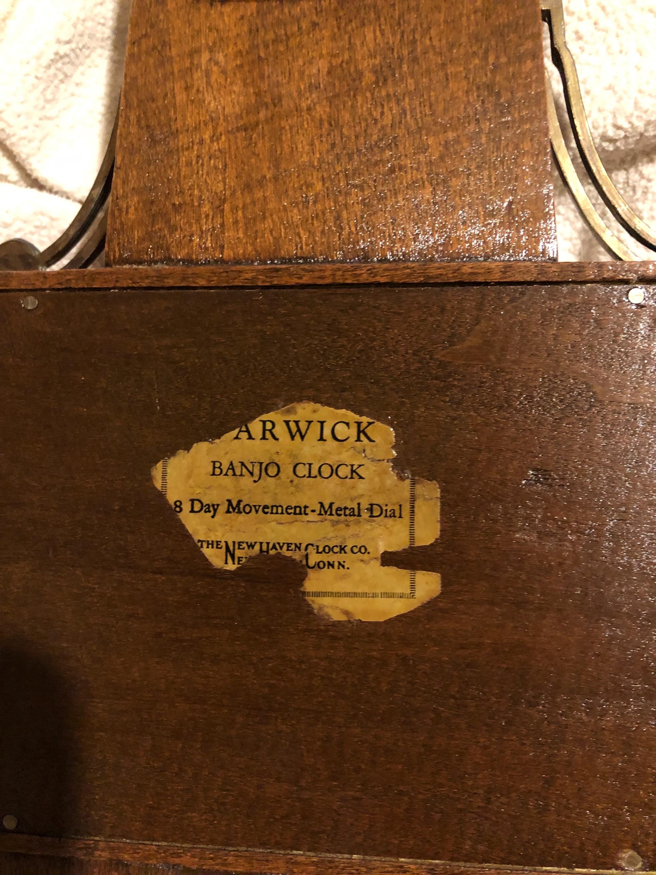 New Haven 8 Day Time Wind up Banjo Clock - Etsy