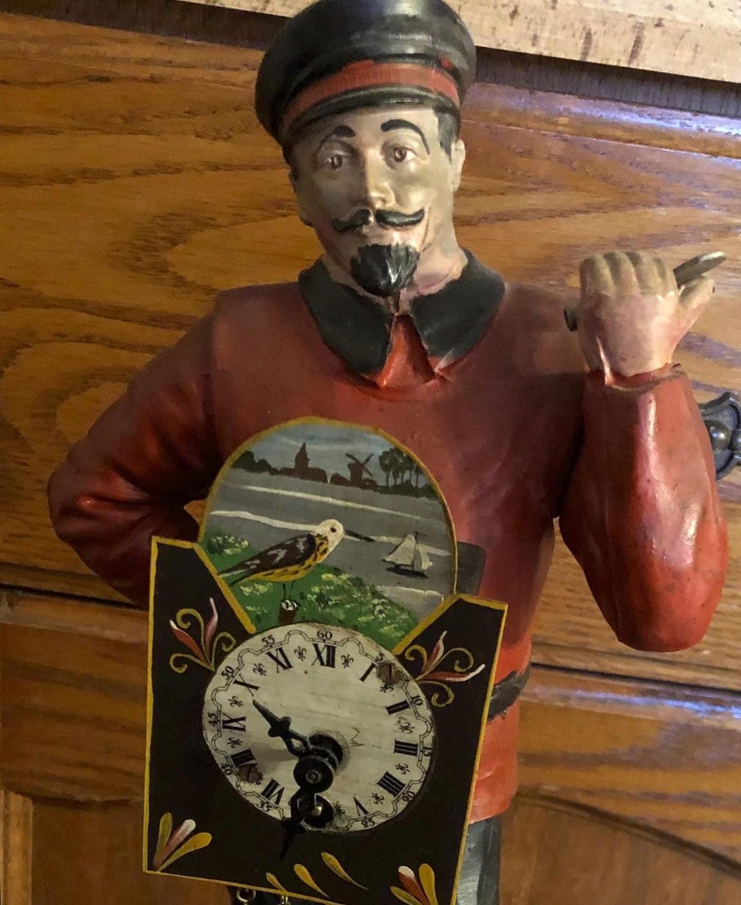 Vintage Cast Iron Wind up Clock Man - Etsy