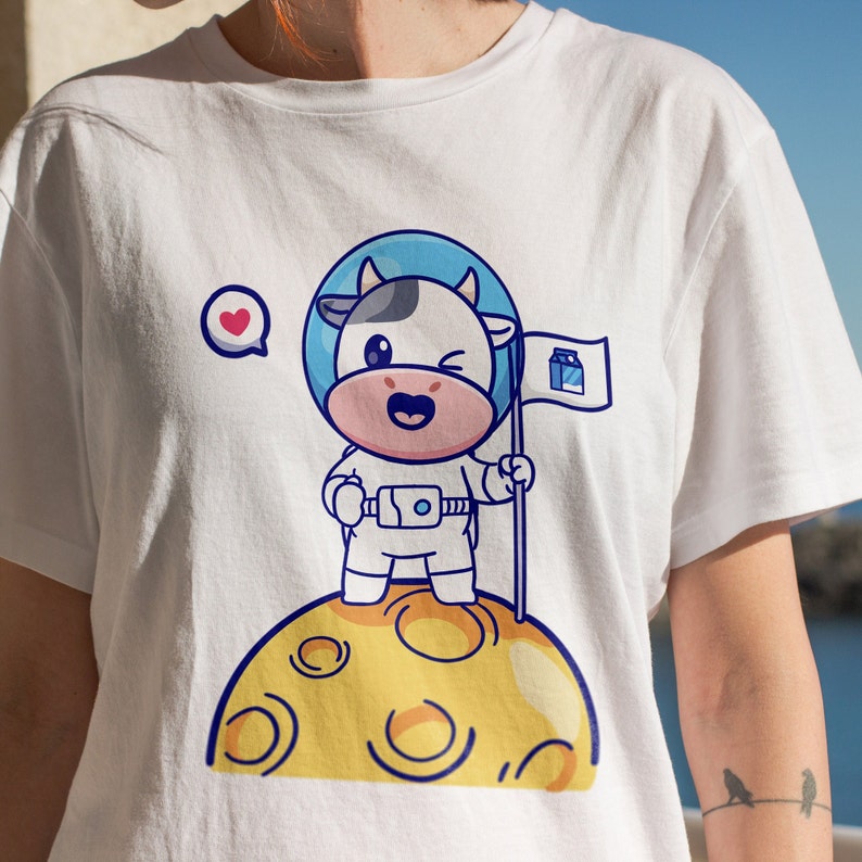 JPG, Svg, Pdf, Png Space Cow, Astronaut, Cute Cow, Funny Cow, Milky Cow ...