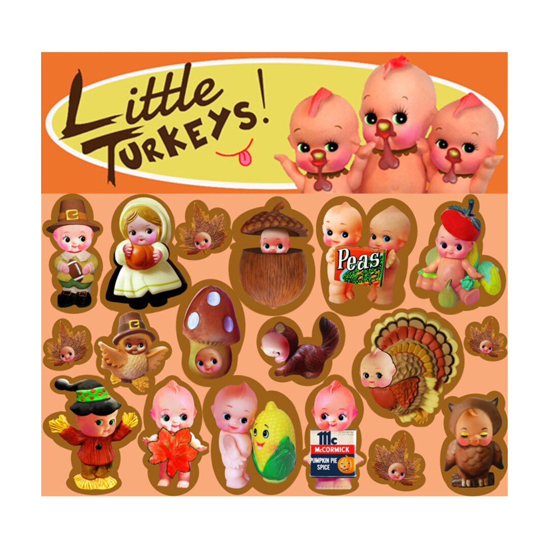 Kewpie Thanksgiving Stickers Cute Big Eye Dolly Baby Boopsiedaisy ...