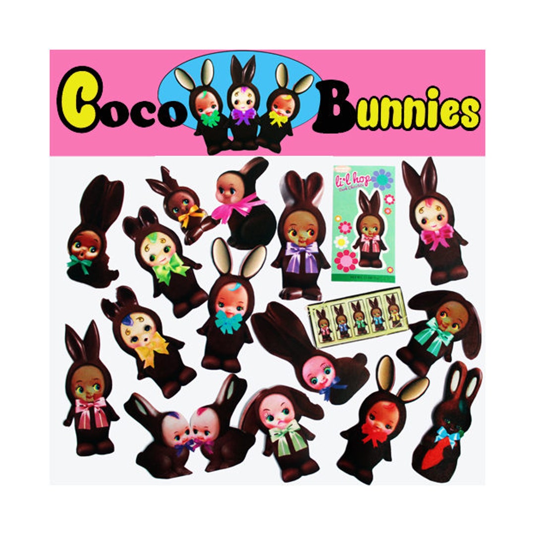 Kewpie Stickers Cute Chocolate Bunny Babies Boopsiedaisy Sticky Poos - Etsy