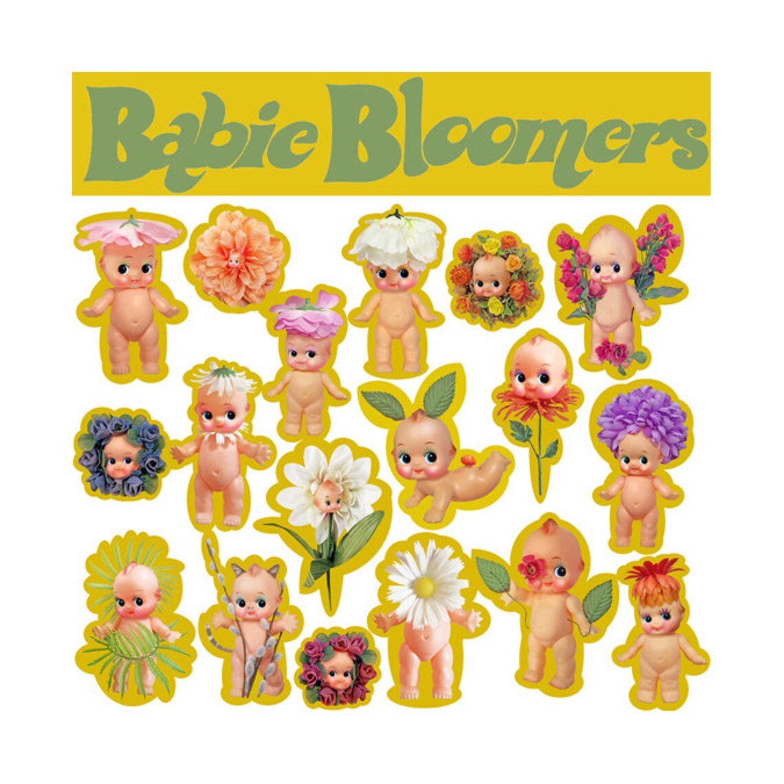 Kewpie Flower Stickers Cute Big Eye Dolly Baby Boopsiedaisy - Etsy