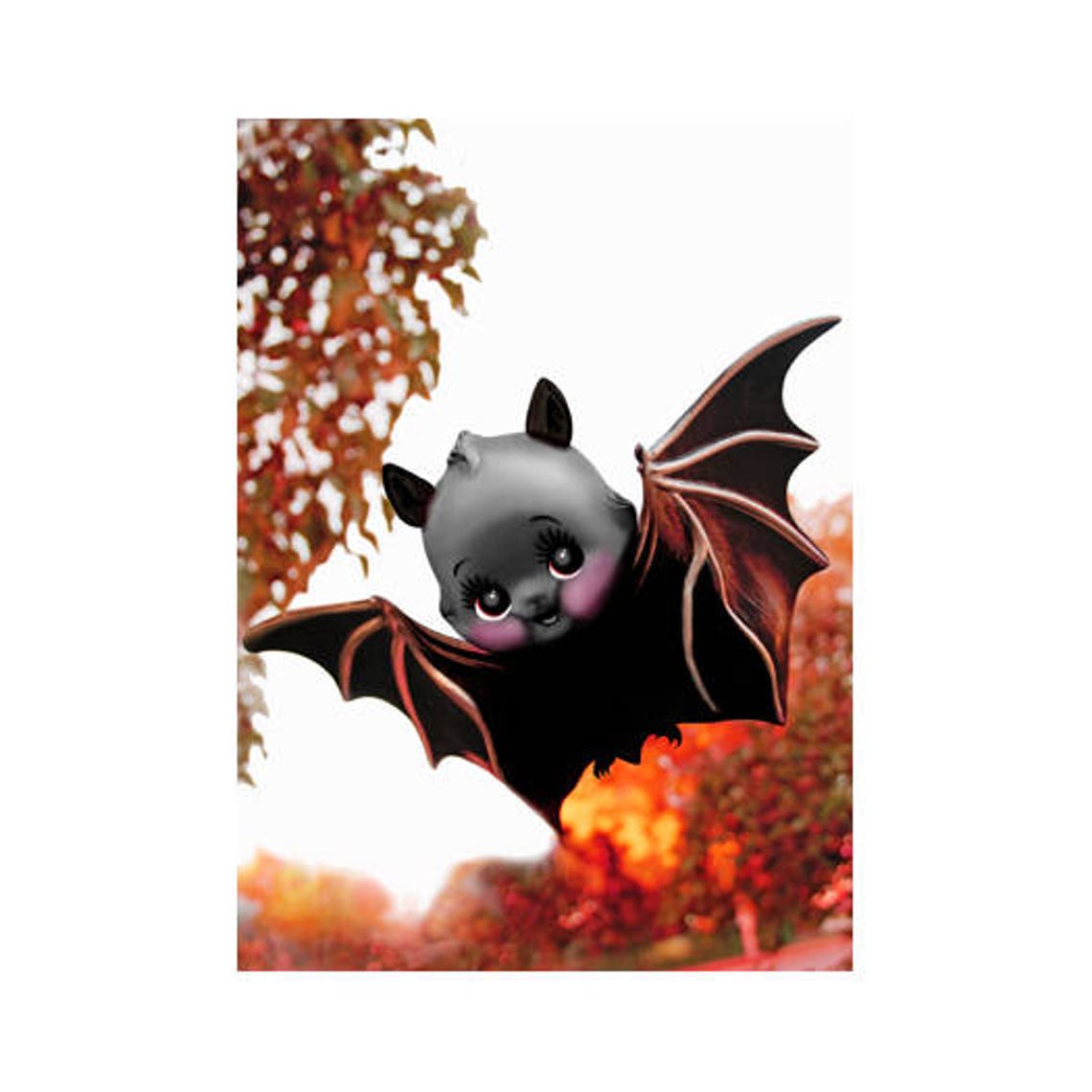 Kewpie Bat Print 5 X 7 I Bat You Think I'm Cute - Etsy