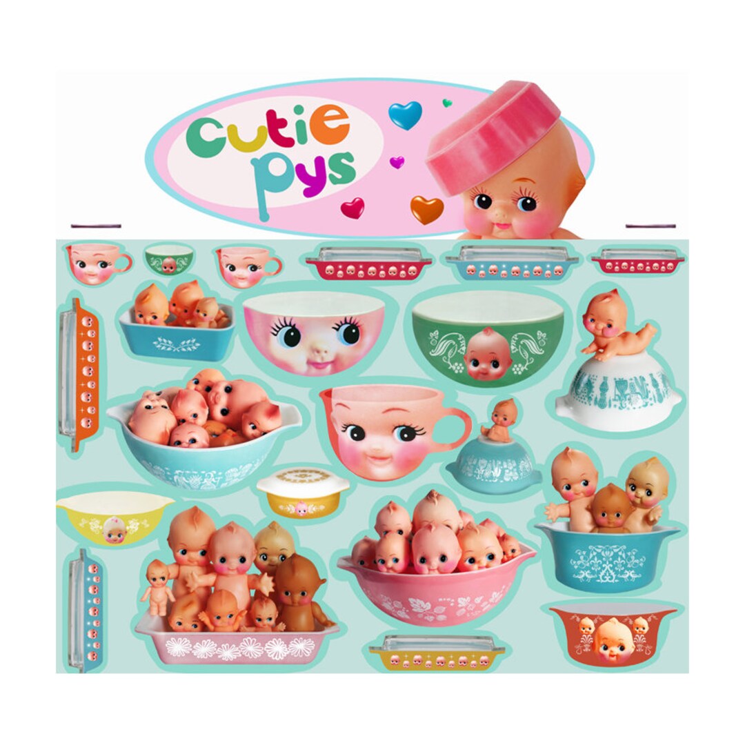 Kewpie Pyrex Stickers Cute Big Eye Dolly Baby Boopsiedaisy - Etsy