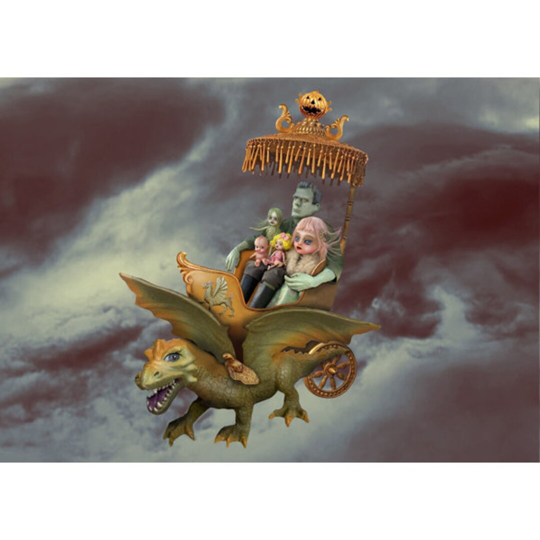 Frankenstein and Gang Print 5 X 7 DRAGON WAGON - Etsy