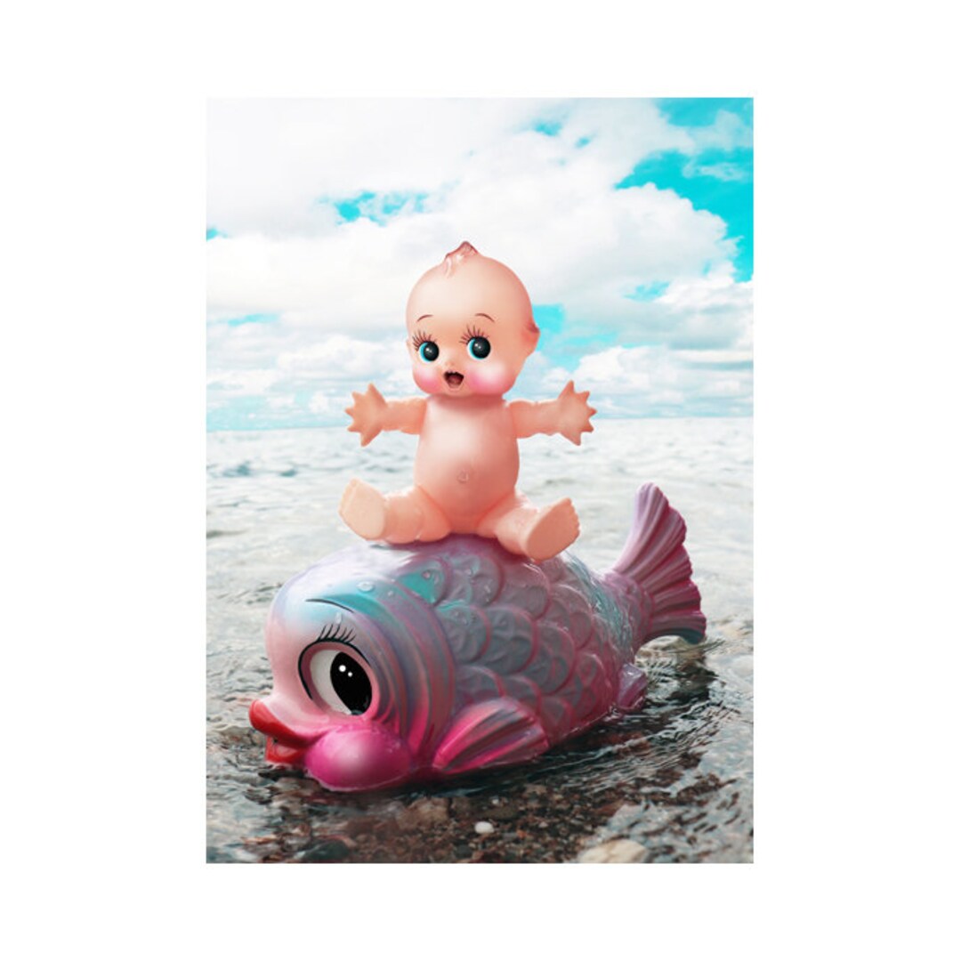 Kewpie Fish Ride Print 5 X 7 GIDDY UP GUPPY - Etsy