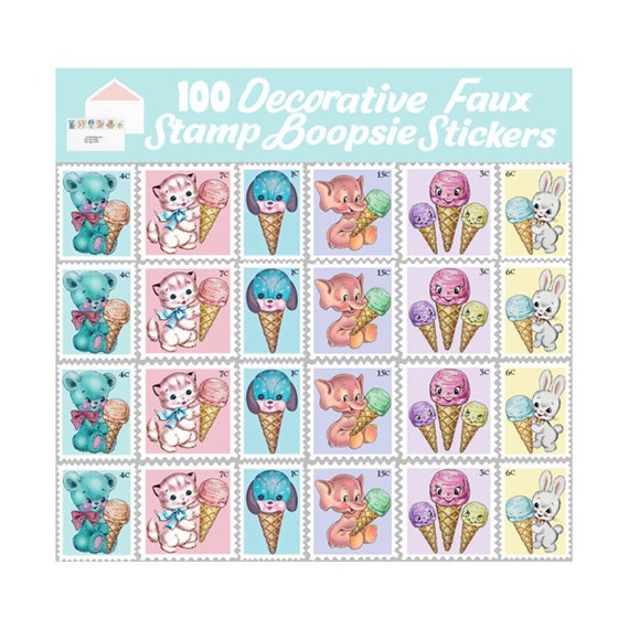 100 DECORATIVE BOOPSIE STAMP Stickers Custom Kitschy Cute - Etsy