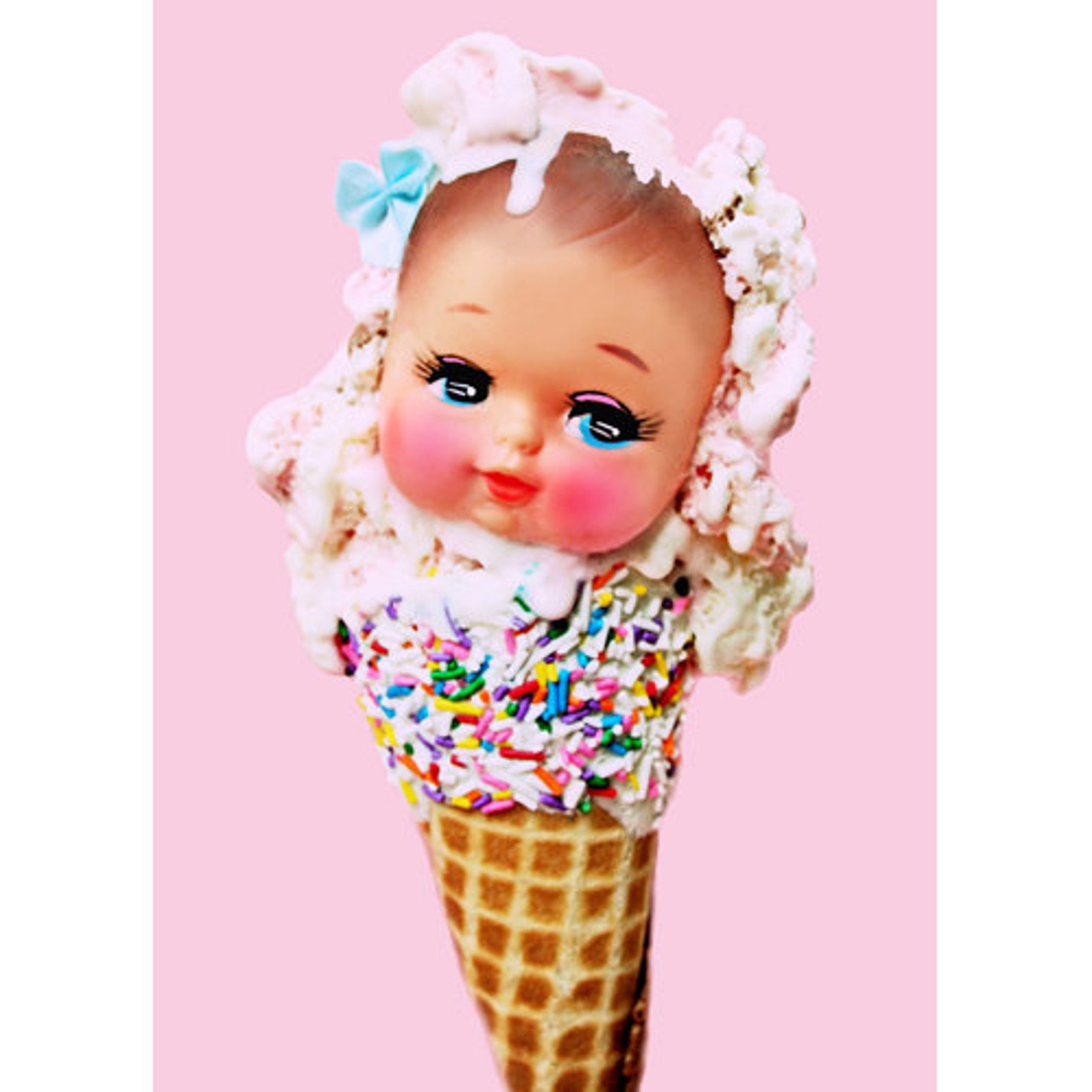 Ice Cream Doll Print 5 X 7 CHILLY LILY | Etsy