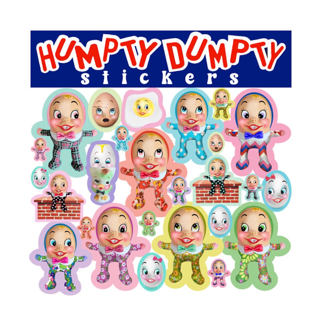 Humpty Dumpty Stickers Cute Big Eye Toy Egg Boopsiedaisy Sticky Poos - Etsy