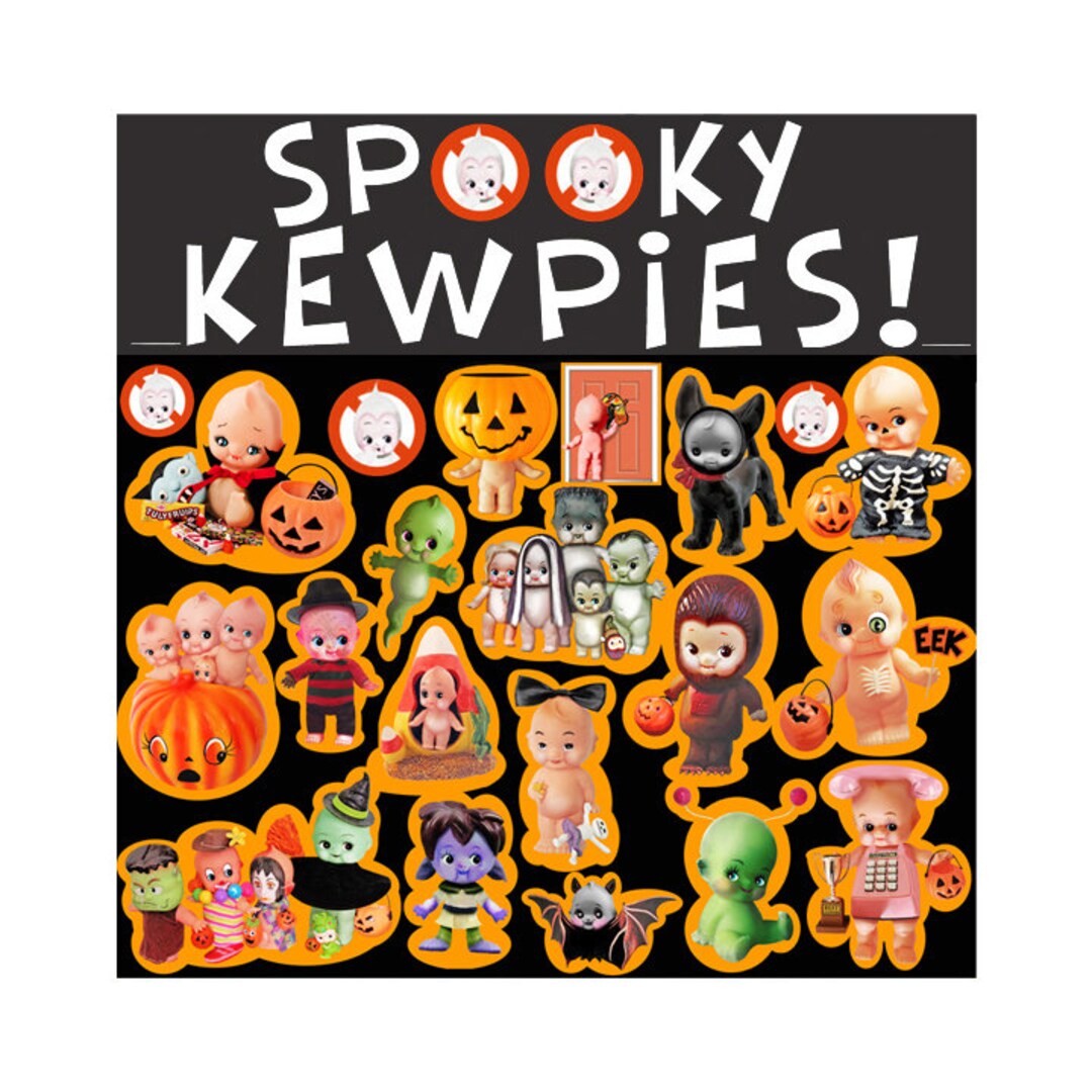 Kewpie Halloween Stickers Cute Big Eye Dolly Baby Boopsiedaisy Spooky ...