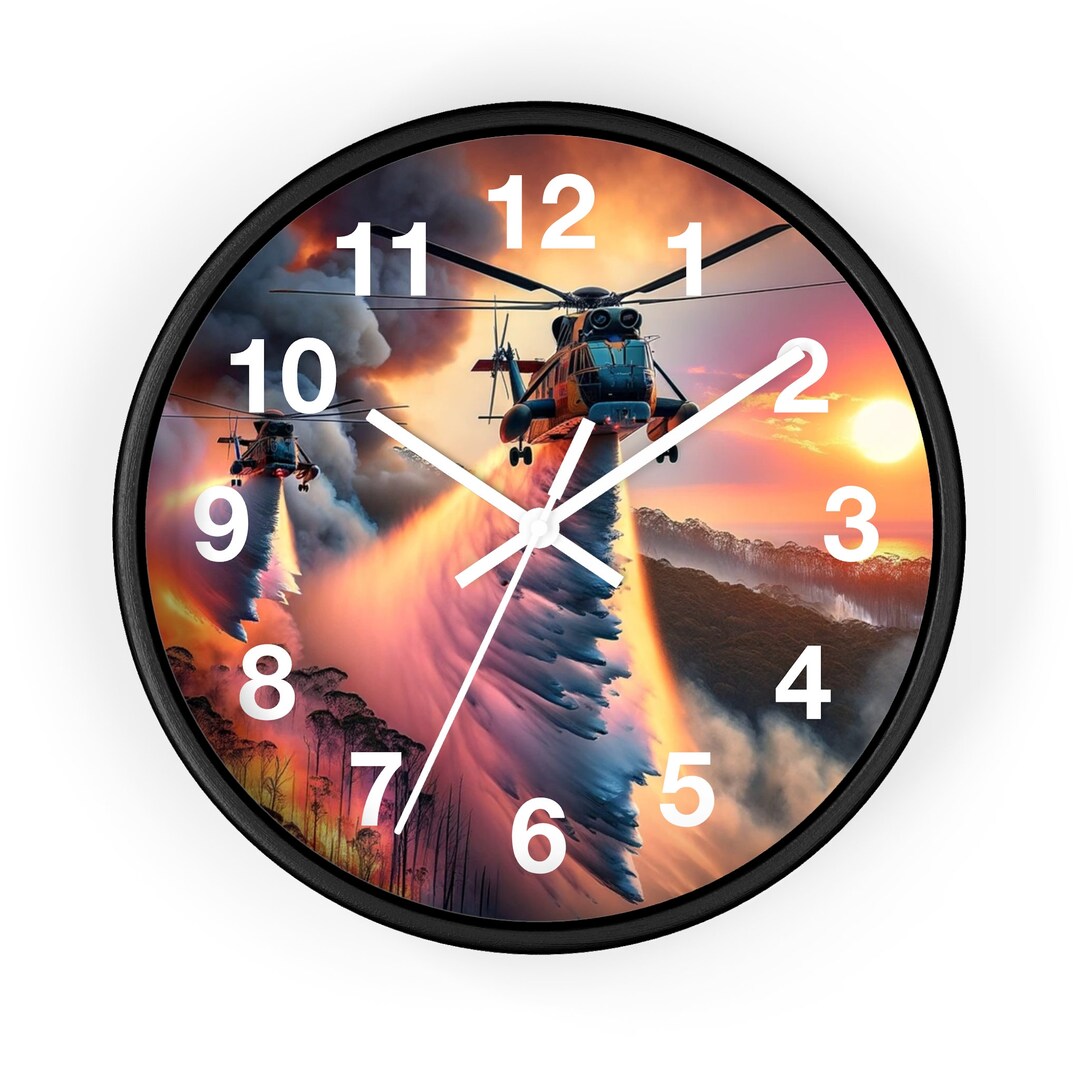 Firefighting Helicopters in Action Wall Clock - Etsy