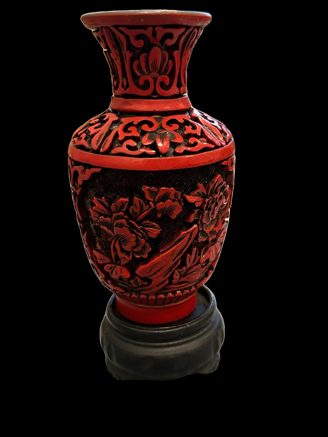 Chinese Carved Red Cinnabar Lacquer Mini Vase - Etsy