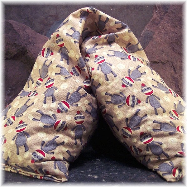 Cherry Pit Heat Wrap Neck and Shoulder Sock Monkey Fisherman - Etsy