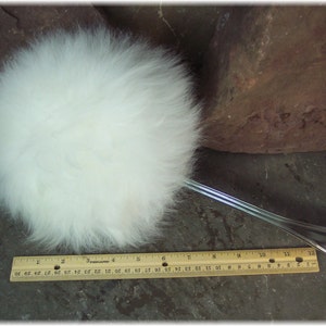 Silver Long Handled Powder Puff, Handmade With Opulent Sheepskin ...