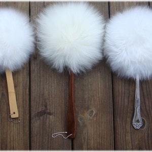 Silver Long Handled Powder Puff, Handmade With Opulent Sheepskin ...