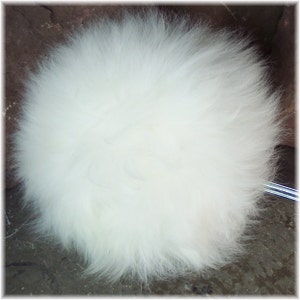 Silver Long Handled Powder Puff, Handmade With Opulent Sheepskin ...