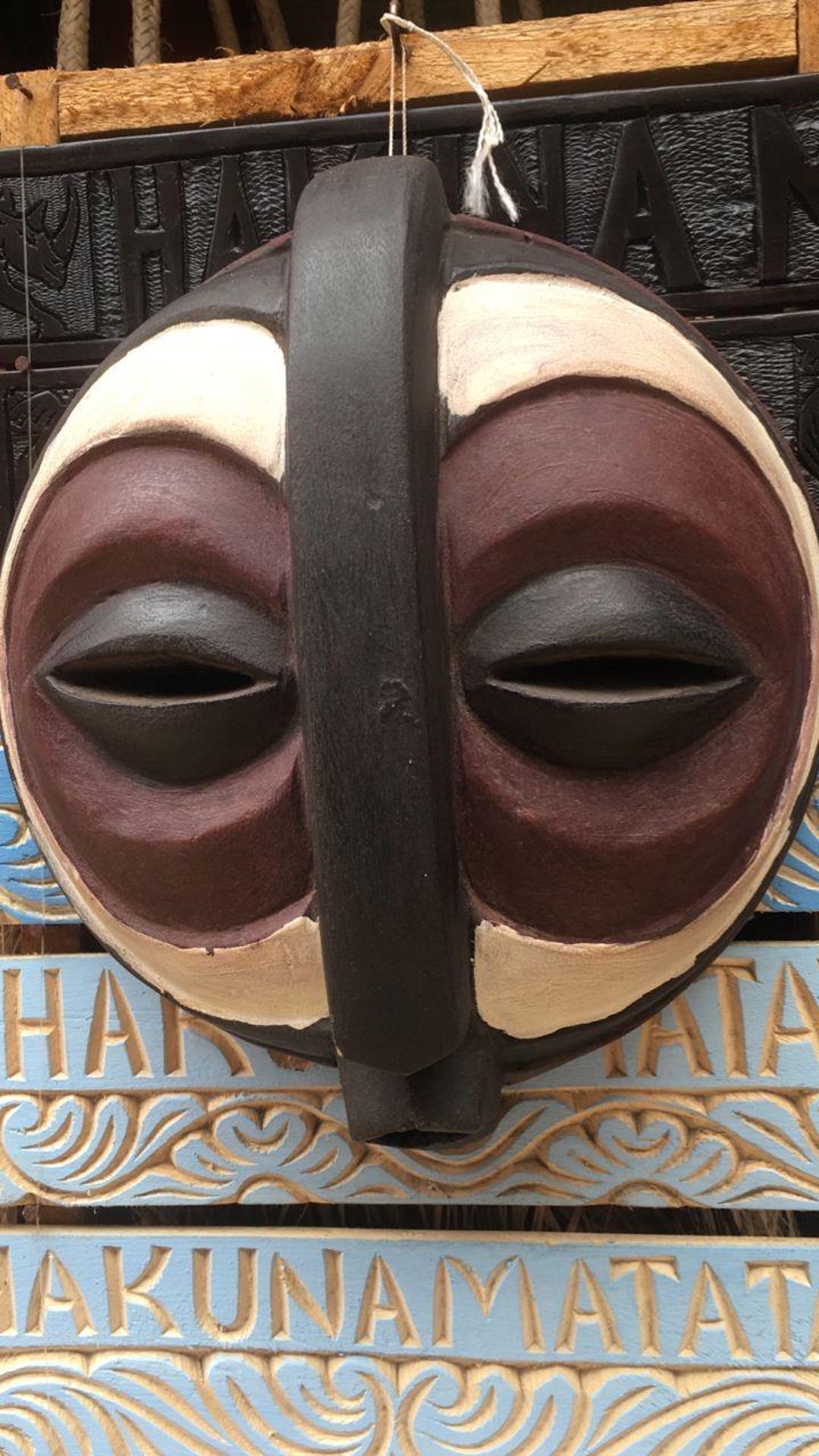 Round Face Mask , Unique Home Decor, Crafted Wall Mask, Ethnic Baule ...