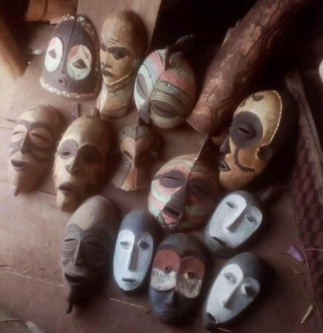 13 Afrcan Congo Mask , Unique Home Decor, Crafted Wall Mask, Ethnic ...