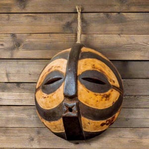 Round Wooden Mask , Wall Art Decor Mask , Trendy Decorative Mask, Home ...