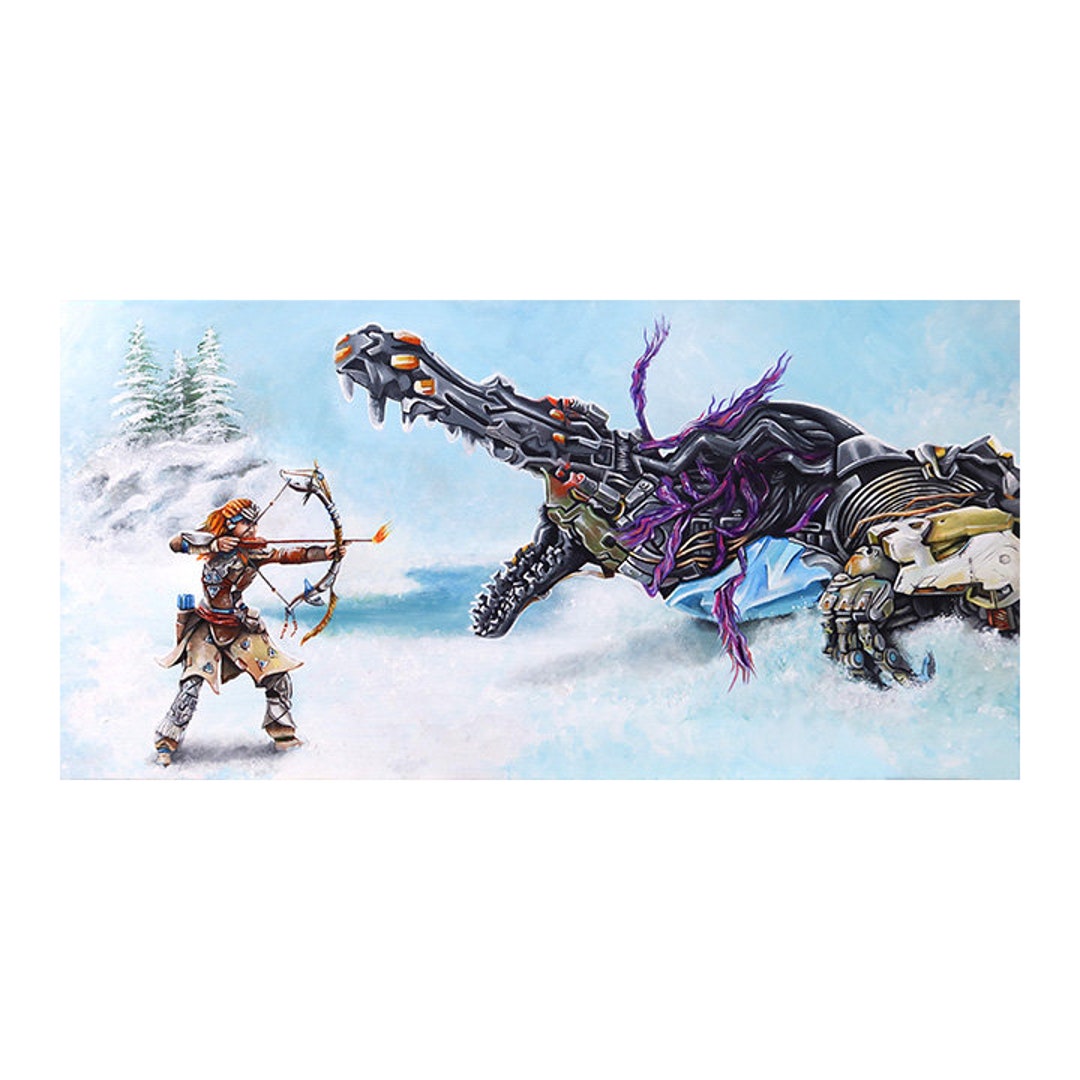The Snapmaw Giclee Print | 10x20 Aloy Horizon Acrylic - Etsy