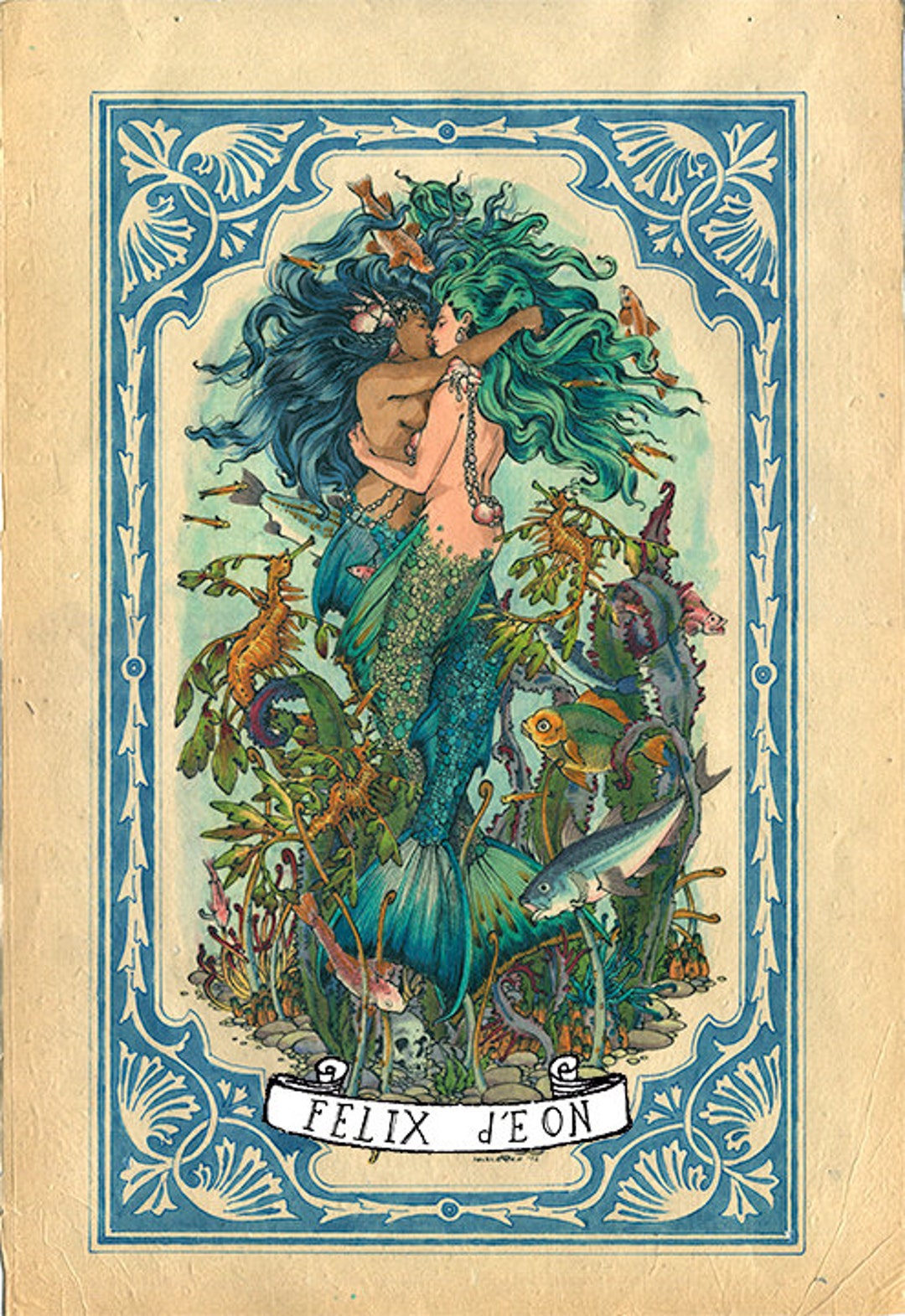 The Sea Princesses Mermaid Lovers Lesbian Mermaids Queer Art Lgbt Drawing Gay Romance Felix Deon