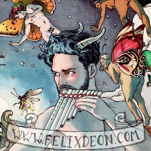 Faun and Fairies Art Nouveau Poster: LGBTQ+ Fantasy Print - Etsy