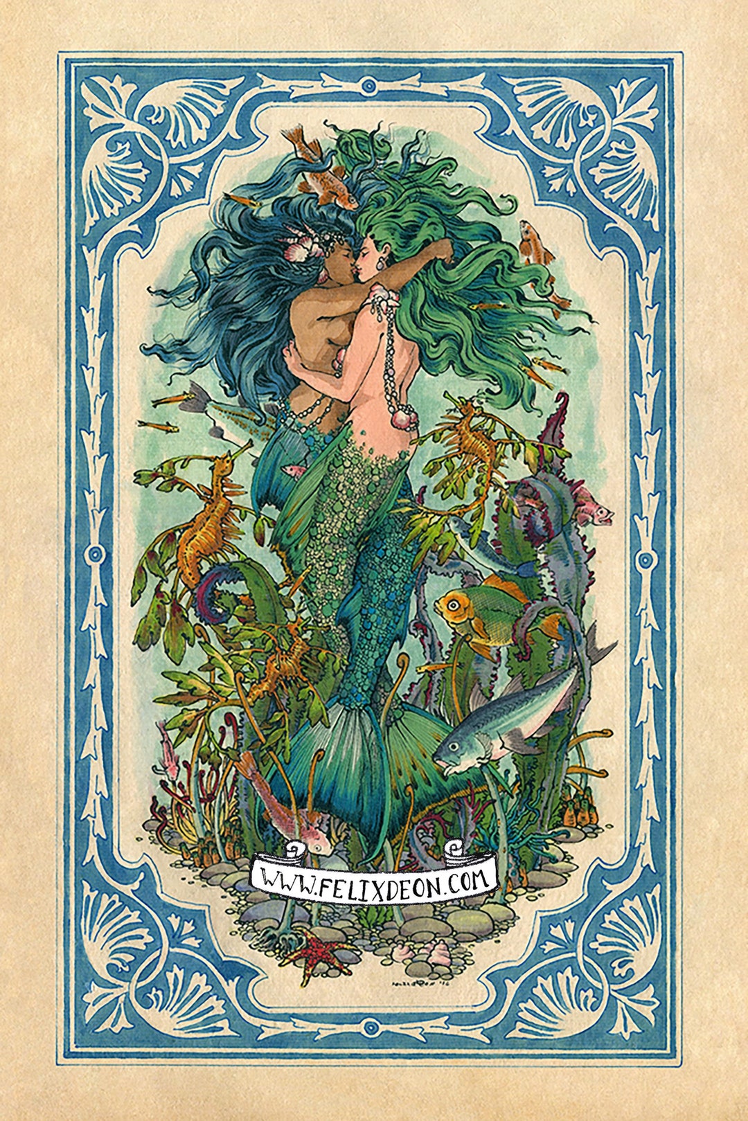 The Sea Princesses Mermaid Lovers Lesbian Mermaids Queer Art LGBT ...