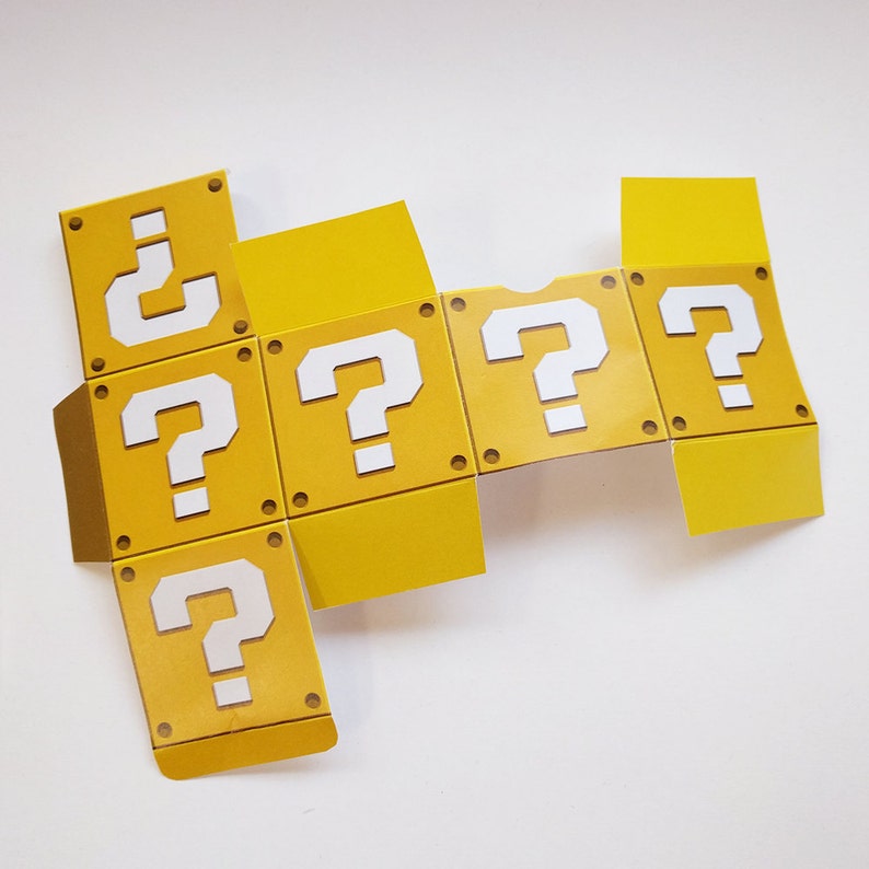 Super Mario Question Treat Box DIY Printable | Etsy