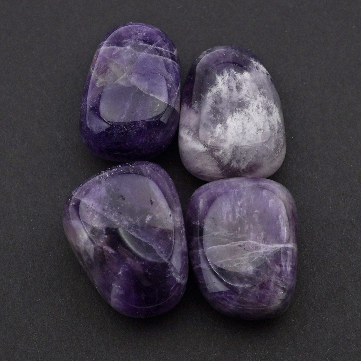 4 pcs top drilled chevron amethyst teardrop beads purple and | Etsy