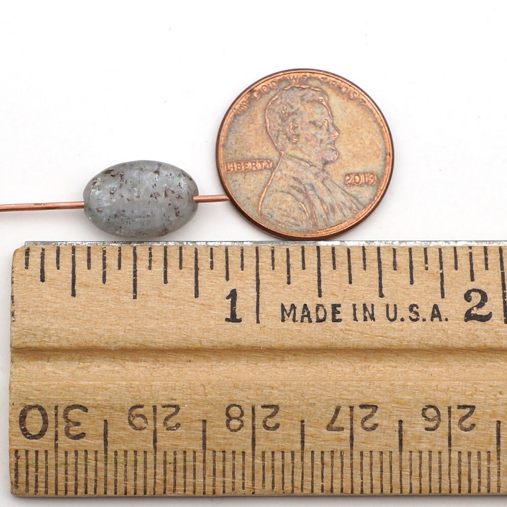 10 pcs oval kyanite beads small flat smooth semiprecious | Etsy