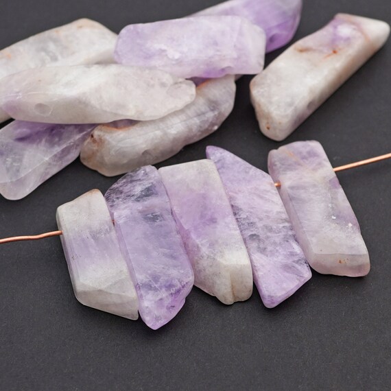 12 Pcs Amethyst Spike Beads Long Top Drilled Lavender - Etsy