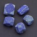 5 Pcs Matte Lapis Cornerless Cube Shape Beads, Opaque Blue Semiprecious ...