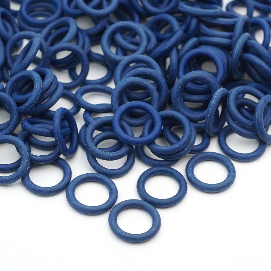 200 Pcs Rubber Jump Rings, Dark Navy Blue Color, Closeout, 15mm OD 10mm ...