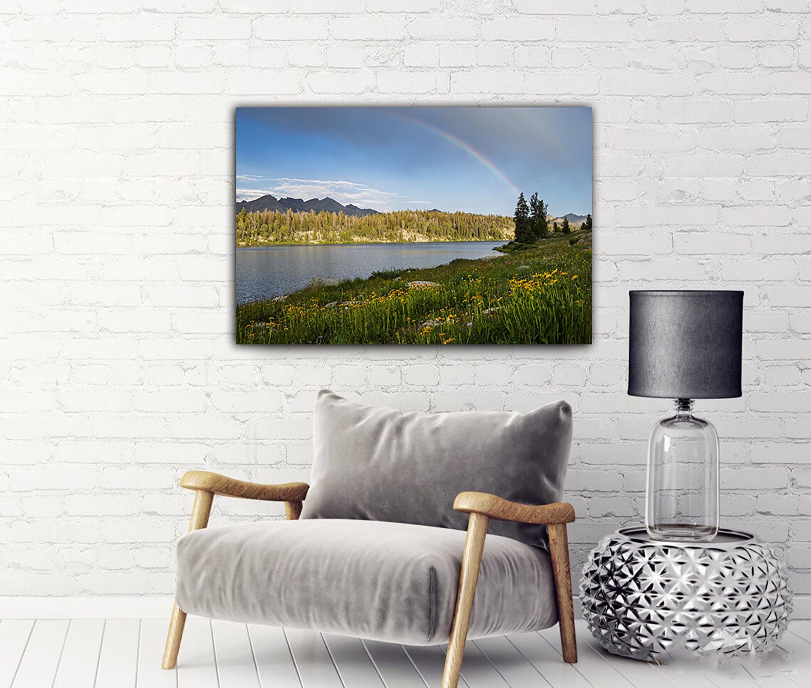 Marms Lake Wyoming Print: Rainbow, Wildflowers, Wind River Landscape - Etsy