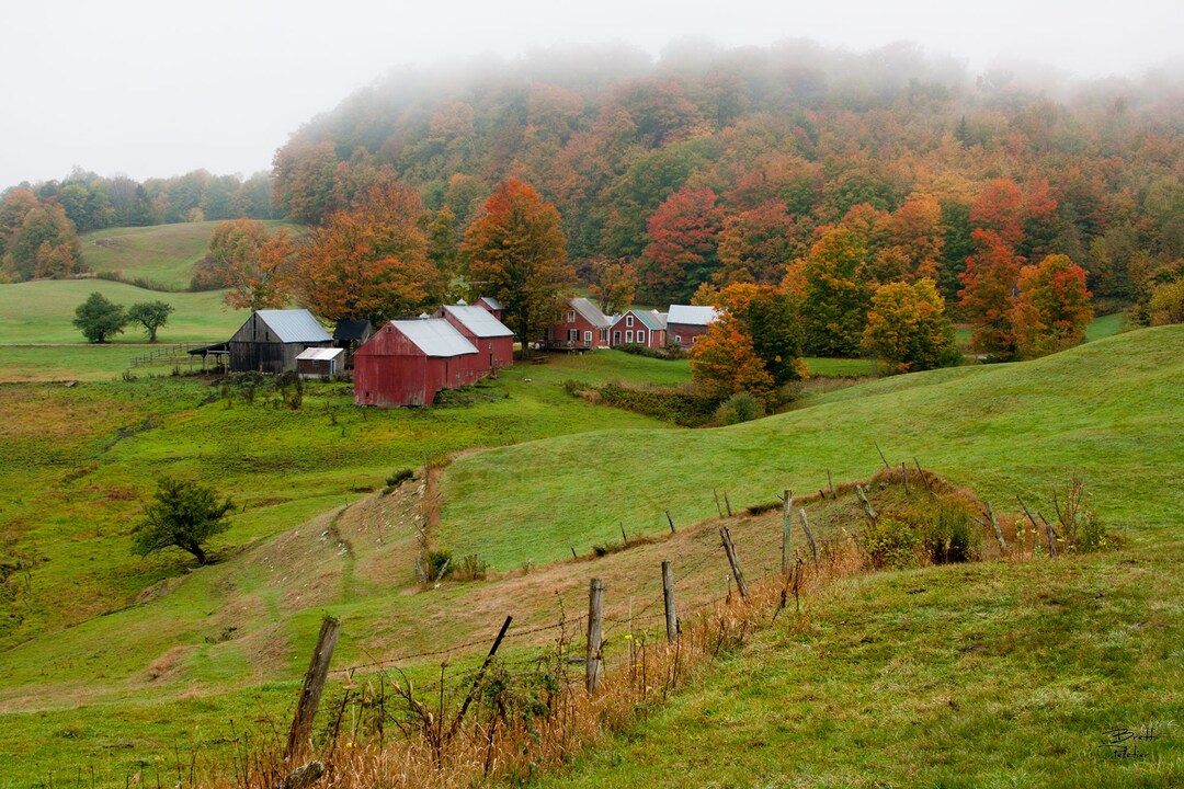 Vermont Fall Foliage Print: Jenne Farm Landscape Photography - Etsy