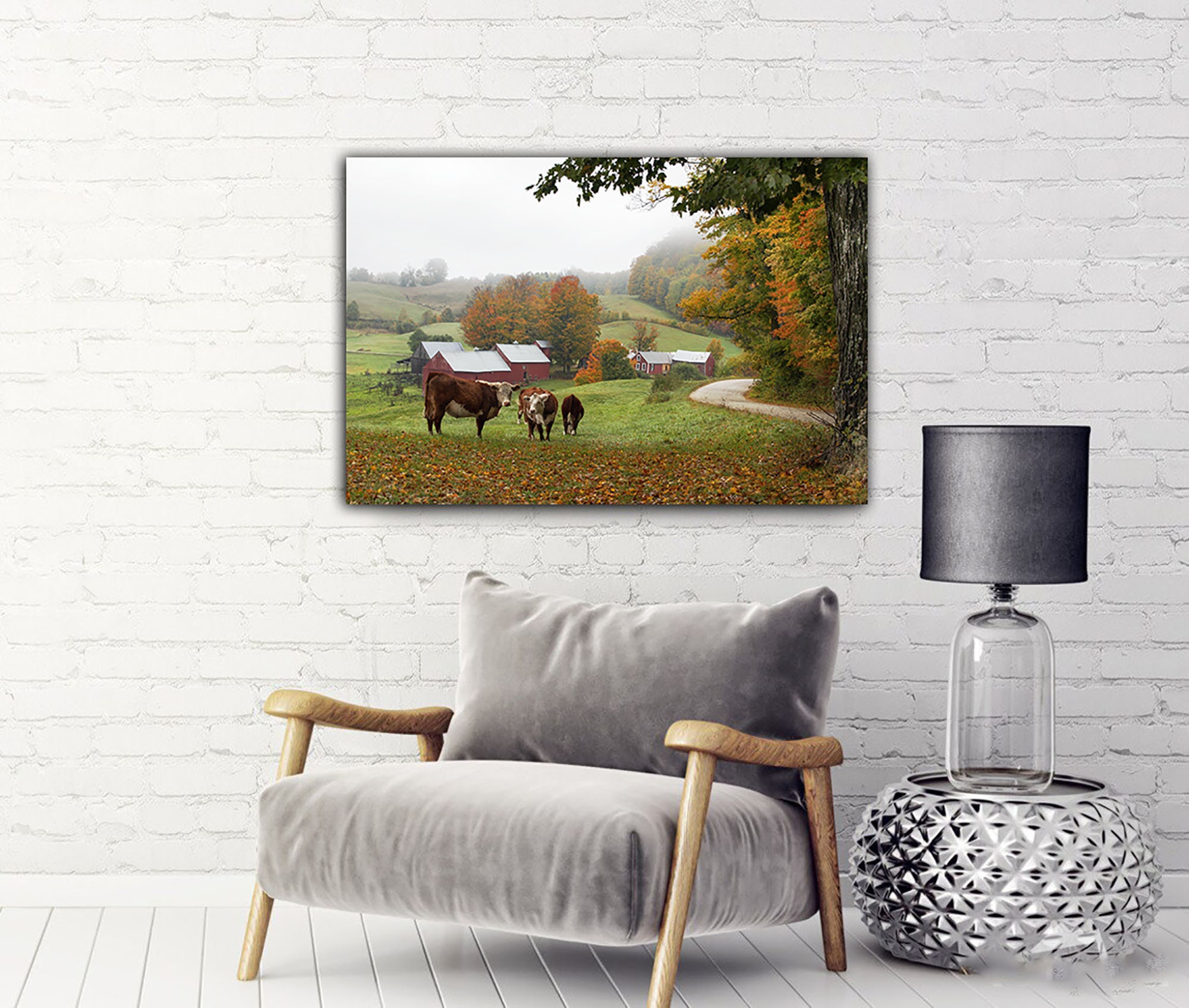 Jenne Farm With Cows Reading, Vermont Fall Foliage Photograph Print ...