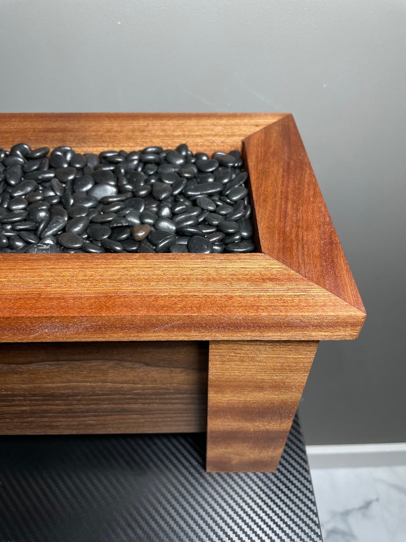 Custom Wooden Planter Box: Handmade Walnut & Sapele - Etsy