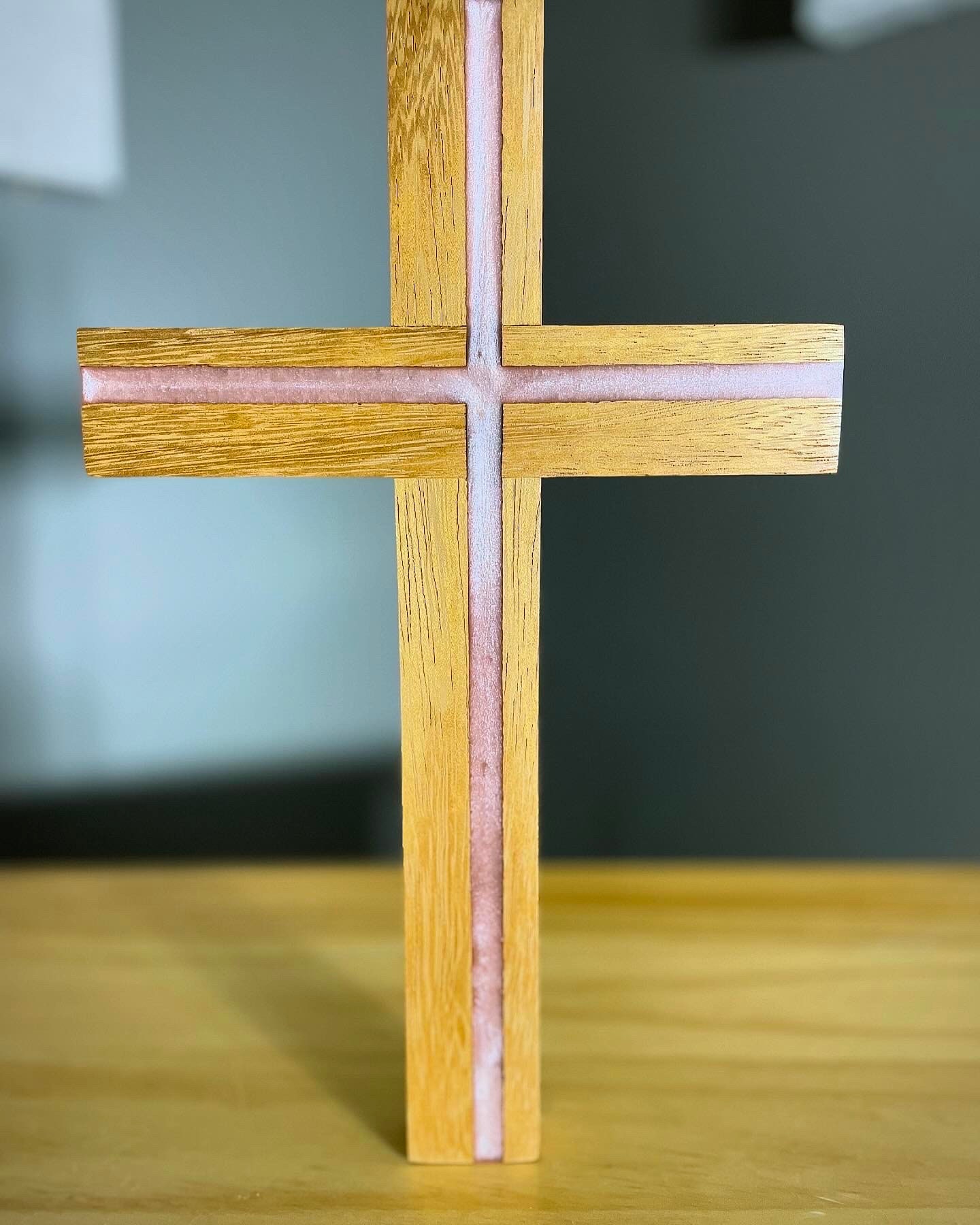 Handcrafted Wooden Cross With Colorful Resin Inlay - Unique Christian ...