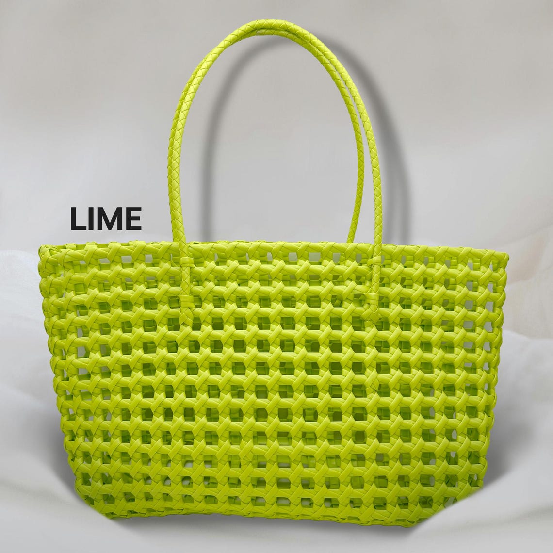 Large Fashion Woven Tote Bag. Woven With Recycled Plastic. Jelly Bag ...