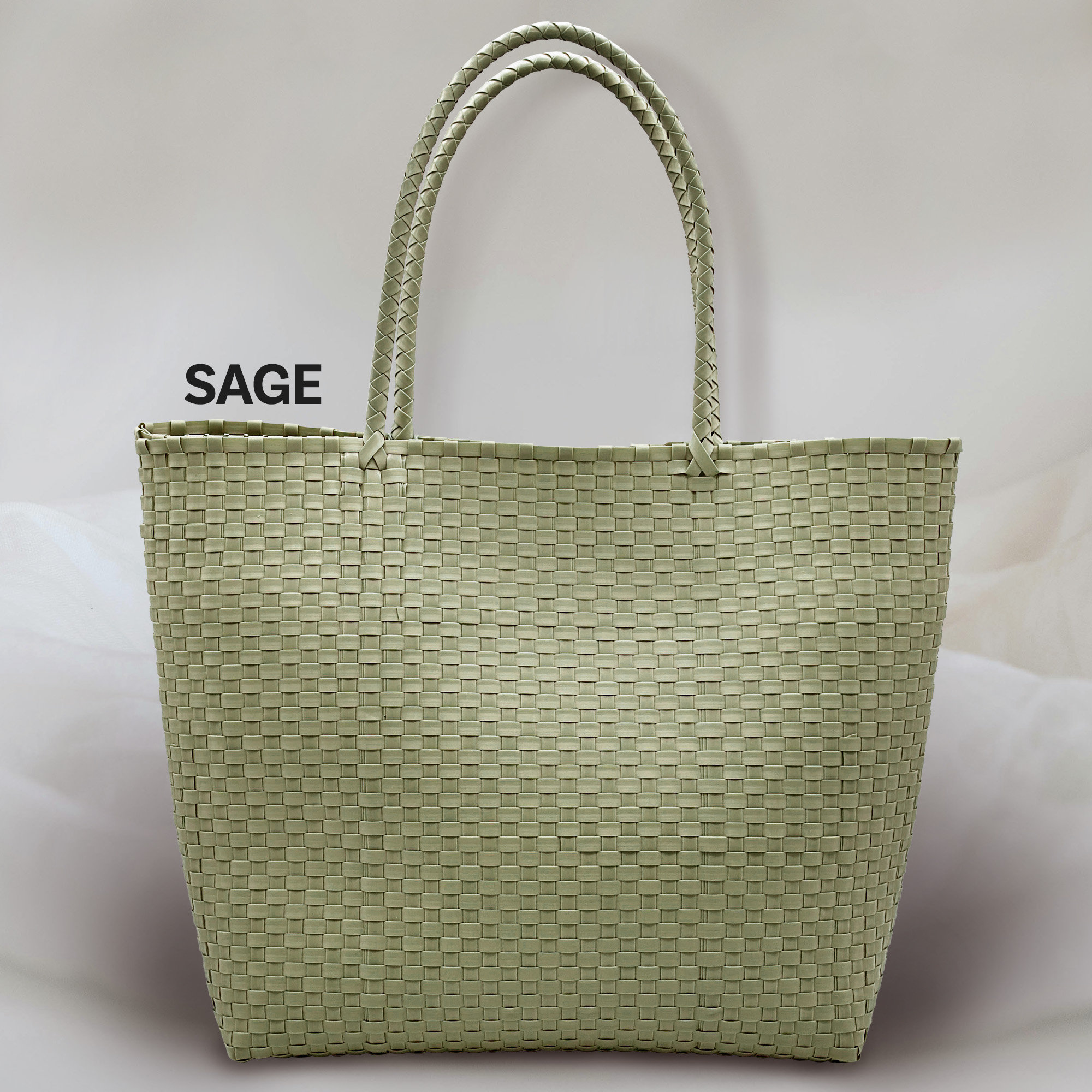 F/W Colored Medium TOTE. Woven With Recycled Plastic. Eco-friendly ...