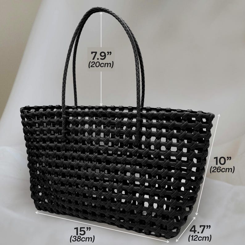 Large Fashion Woven Tote Bag. Woven With Recycled Plastic. Jelly Bag ...