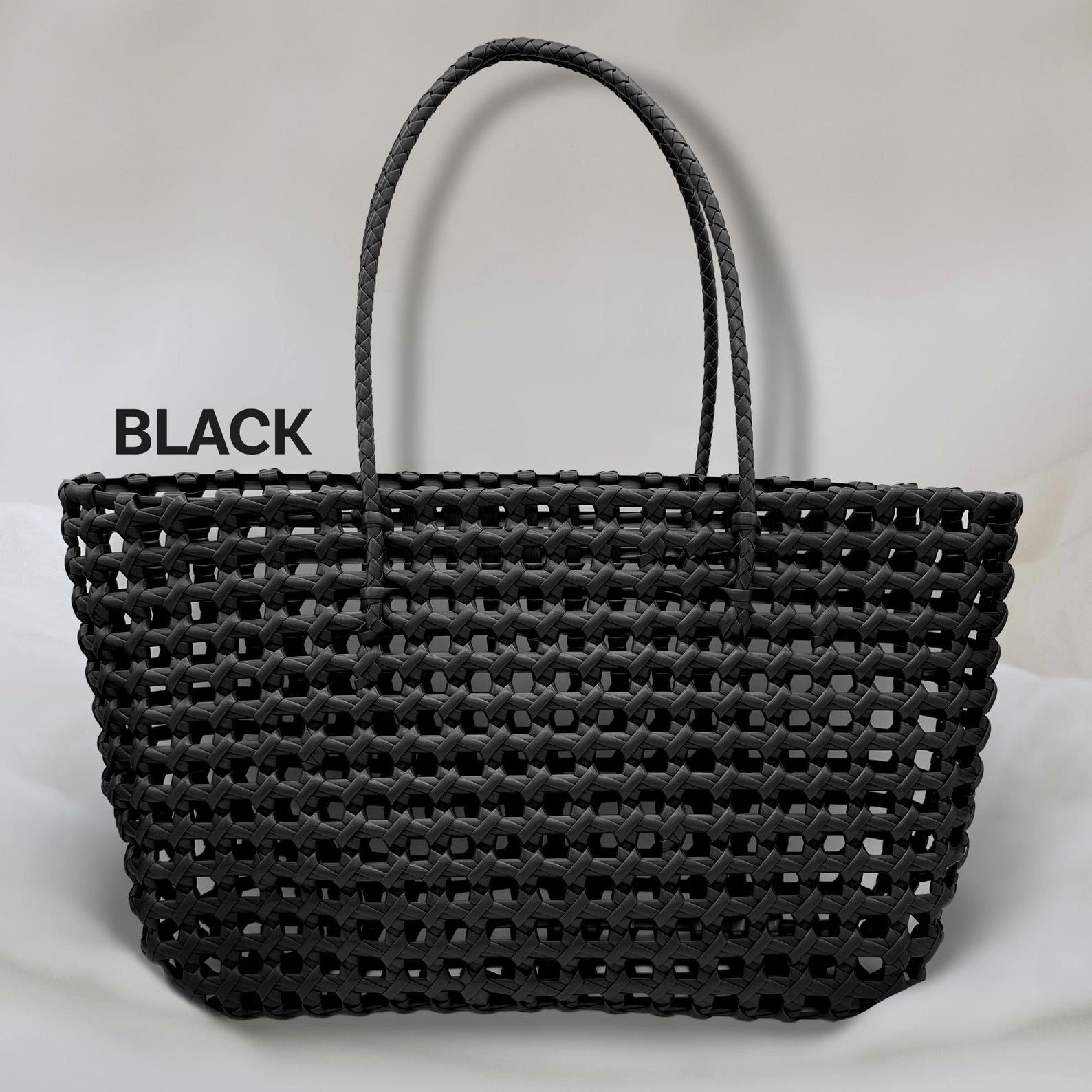 Large Fashion Woven Tote Bag. Woven With Recycled Plastic. Jelly Bag ...