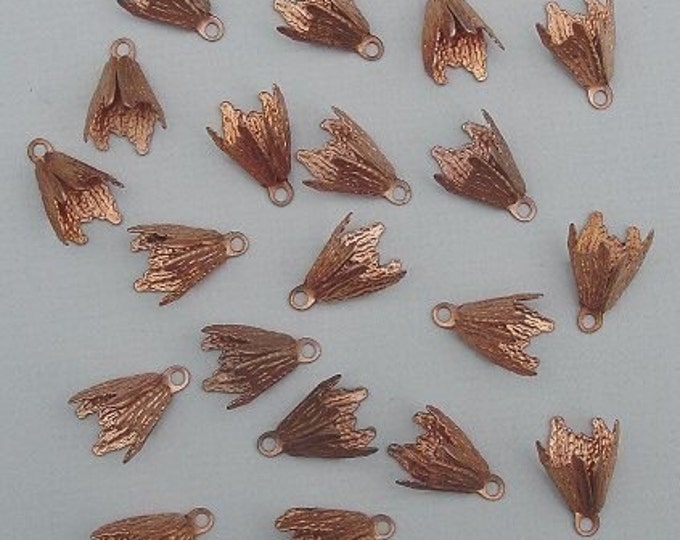 Triangle Bead Caps With Loop for Hanging, Copper Coated, 20 Pieces - Etsy