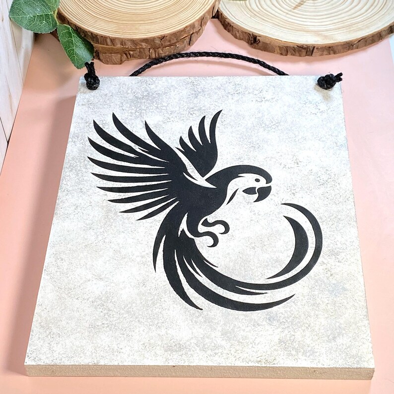 Painted Parrot Sign - Parrot Flying - Etsy