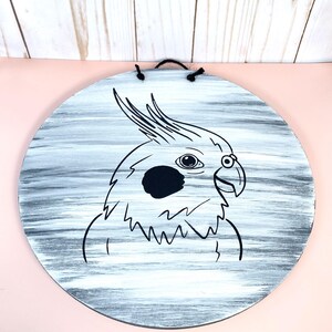 Painted Cockatiel Line Art Sign - Personalized Cockatiel Sign ...