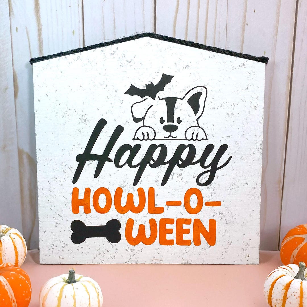 Painted Dog Halloween Sign – Happy Howl-o-ween - Etsy