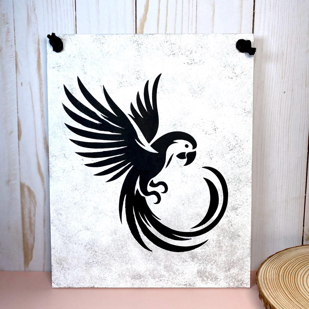 Painted Parrot Sign - Parrot Flying - Etsy
