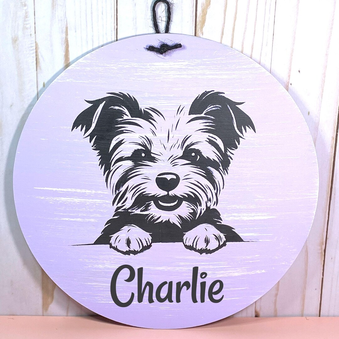 Painted Yorkie Sign - Personalized Yorkshire Terrier Decor - Etsy
