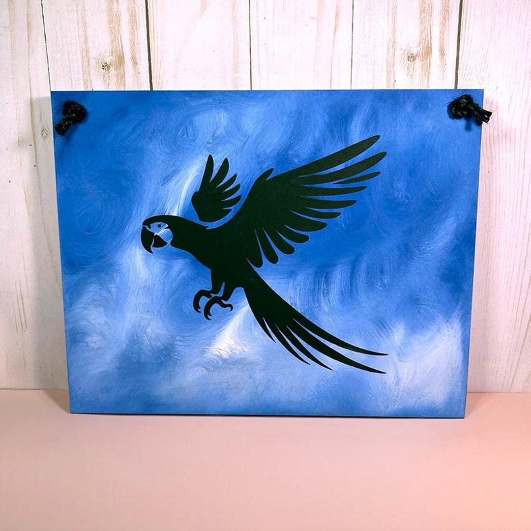 Painted Parrot Sign - Macaw Parrot Wall Art - Etsy