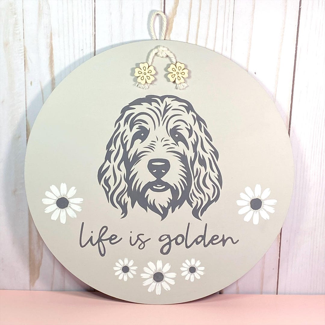 Painted Goldendoodle Sign - Life is Golden Sign - Etsy